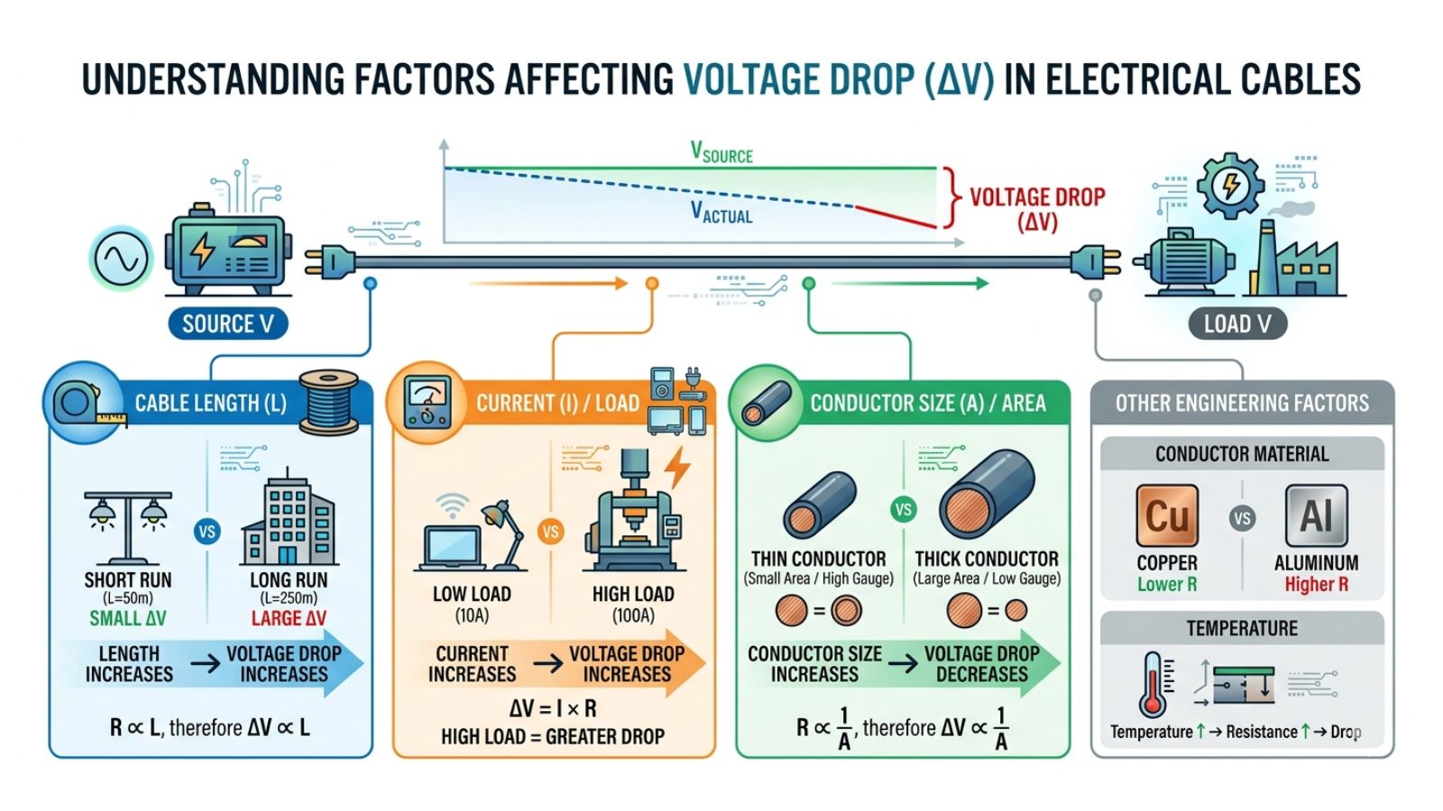Maximum Allowable Voltage Drop as per IEC & NEC (Explained with Examples)